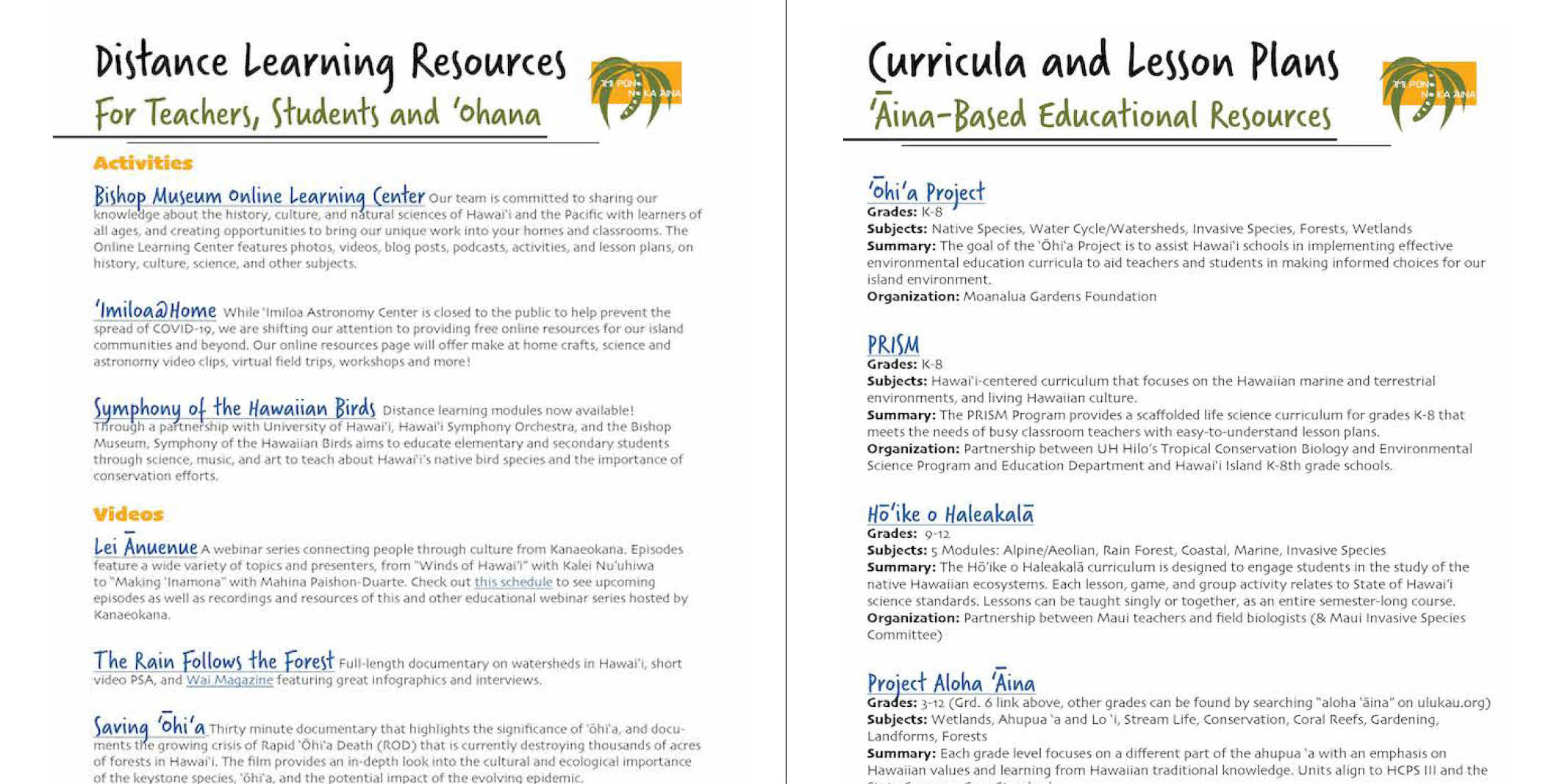 Learning Activity Guides - Three Mountain Alliance